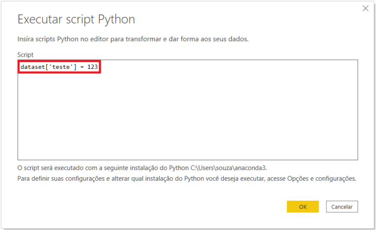 Aprenda como criar um script Python no Power BI