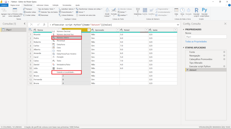 Aprenda como criar um script Python no Power BI