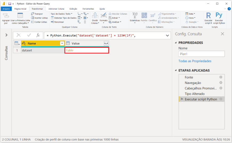 Aprenda como criar um script Python no Power BI