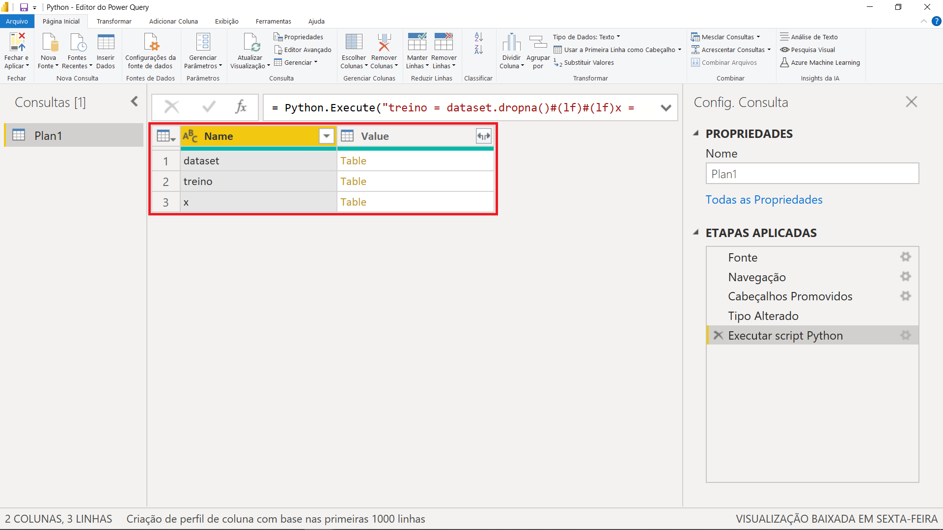 Aprenda como criar um script Python no Power BI